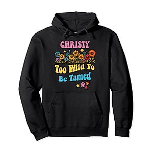 CHRISTY Name Cute Retro Girls Wildflower CHRISTY Name Pullover Hoodie