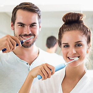 7AM2M Rechargeable Sonic Electric Toothbrush 2 Pack, Soft Toothbrushes for Adults and Kids with 12 Brush Heads, IPX7 One Charge Use for 60 Days, 5 Modes with 2 Minutes Build in Smart Timer