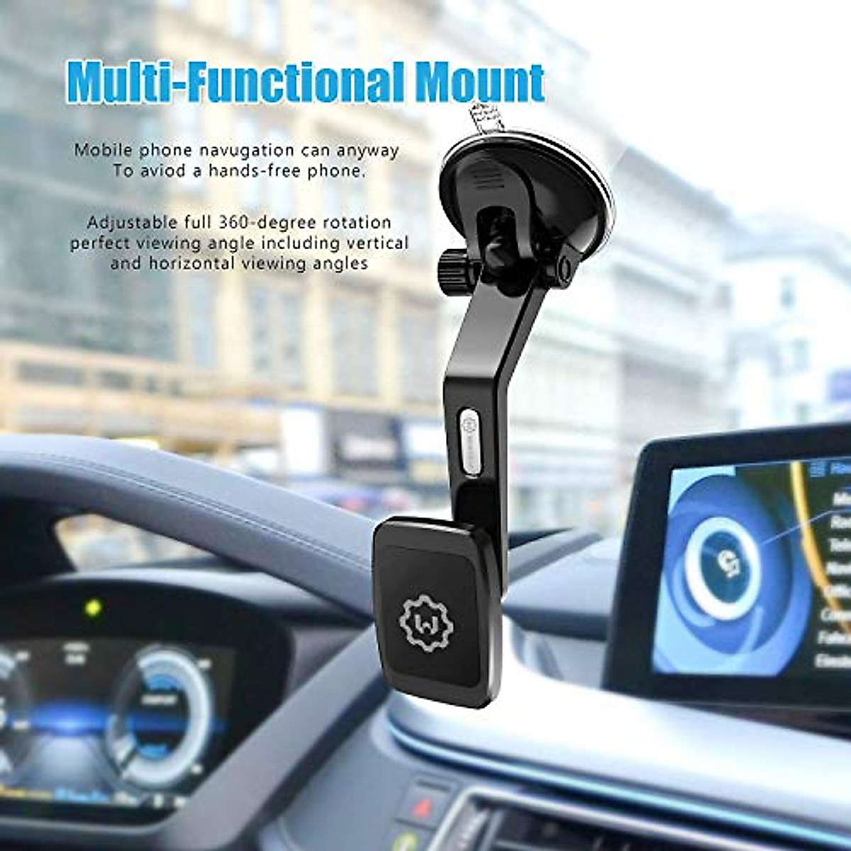 WixGear Magnetic Mount, Universal Dashboard Curved Magnetic Phone Car Mount Holder for Cell Phones and Mini Tablets with Fast Swift-snap Technology, Magnetic Cell Phone Mount