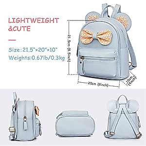 SCHUM ARSON Mini Backpack for Girls Cute Bowknot Toddler Backpack Purse Cartoon Mouse Ears Purse Mini Backpack for Teen Girls