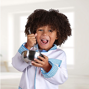 POPOHVER Master Chef Costume - 12 Pieces, Kitchen Role Play, Pretend Play - Includes Accessories, Chef Jacket & Hat