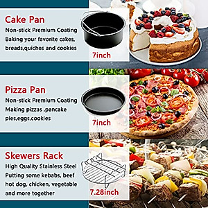 Air Fryer Accessories,7inch Air Fryer Accessories,fit for 3.2QT-5.8QT Ninja Gowise Cosori Phillips Nuwave Air Fryers and more,Nonstick Coating, Dishwasher Safe,with Cookbook,Set of 17