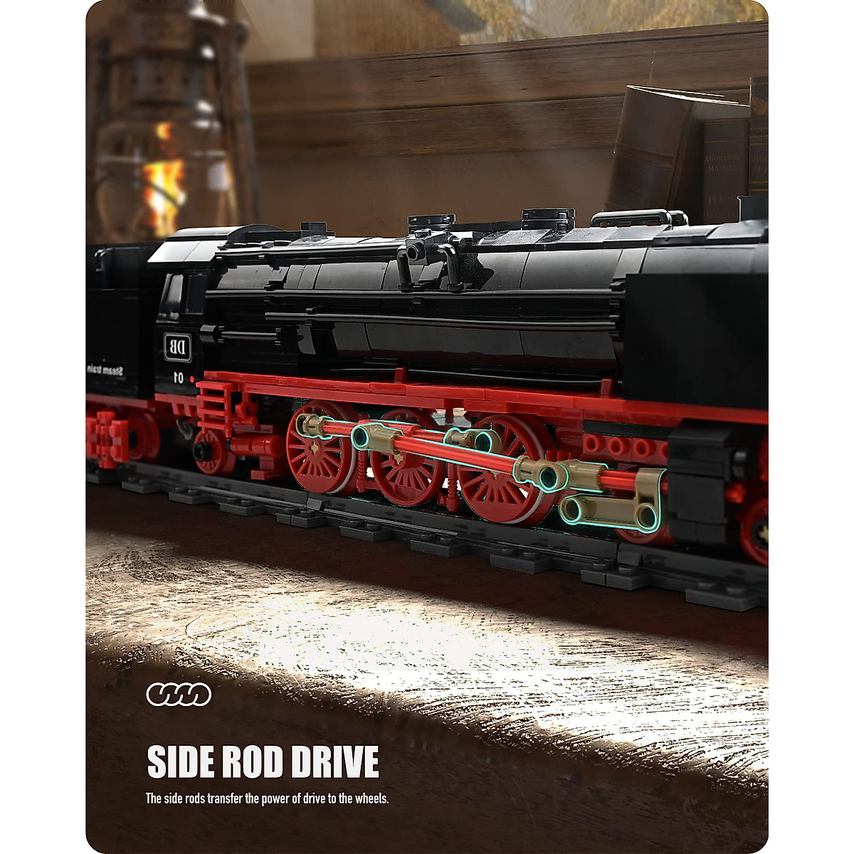 Nifeliz BR01 Steam Train Building Kit and Engineering Toy, Collectible Steam Locomotive Display Set, Train Set with Train Tracks, Top Present for Train Lovers (1173 PCS)