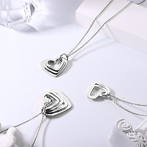 Jewenova S925 Sterling Silver Mother Necklace with 2-4 Names Personalized Love Heart Necklace with Mom Names as for Women