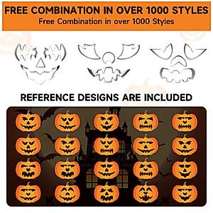 Shuttle Art 29PCS Halloween Pumpkin Carving Kit, 22 PCS Stainless Steel Pumpkin Carving Stencils with 4 Electronic Candles & 3 Carving Tools, Easy Safe Fun and Durable for Kids Adults Pumpkin Carving