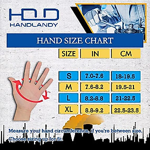 HANDLANDY Work Gloves with Grip for Men & Women, Mechanic Working Gloves Touchscreen, Flexible Thin Work Gloves (Medium, Grey)