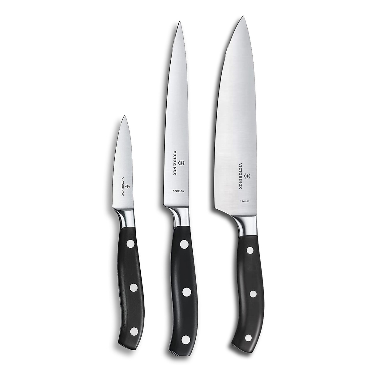 Victorinox 7.7243.3 Forged 3-Piece Chef's Knife Set, 8 Inch, Black