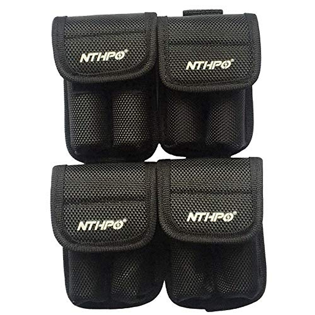 4 Pcs of Nylon Case Pouch Holder Bag Storage for 2X18650 or 2X20700 or 2X21700 or 2XCR123A Battery W/Belt Holster (Batteries are not Included) for Samsung INR21700 30T 40T,Sanyo NCR20700B 18650