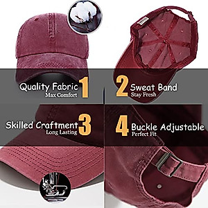 Giavuwn Embroidered Ukraine Hat Retro Vintage Washed Cotton Denim Baseball Caps Navy