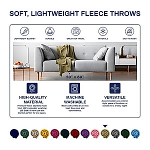 LexiHome 50x60 Soft Fleece Throw Blanket, Throw Blanket for Couch, Travel, Bed, Any Room, Travel Essentials, Fleece Travel Blanket, Lightweight Blanket, Fall Blankets & Throws, Cozy Blanket (Tan)