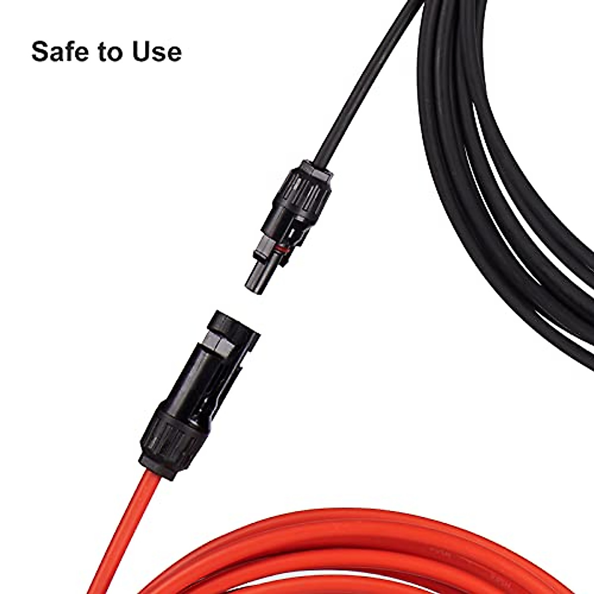 LDZZEL 12AWG 20 Ft Solar Extension Cable Wire Adapter Kit with Female and Male Connector (20FT Black and 20FT Red)