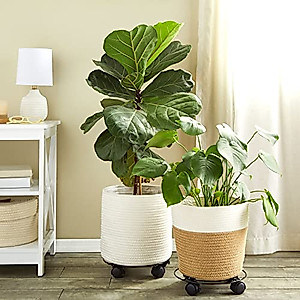 Bright Creations 4 Pack Metal Rolling Plant Stand Base, Planter Caddy with Wheels for Indoor and Outdoor Pots (10.6 Inches)