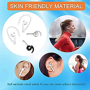 Ear Hooks Ear Cover Designed for Apple AirPods 1 and 2,Accessories for Running, Jogging, Cycling, Gym (White)