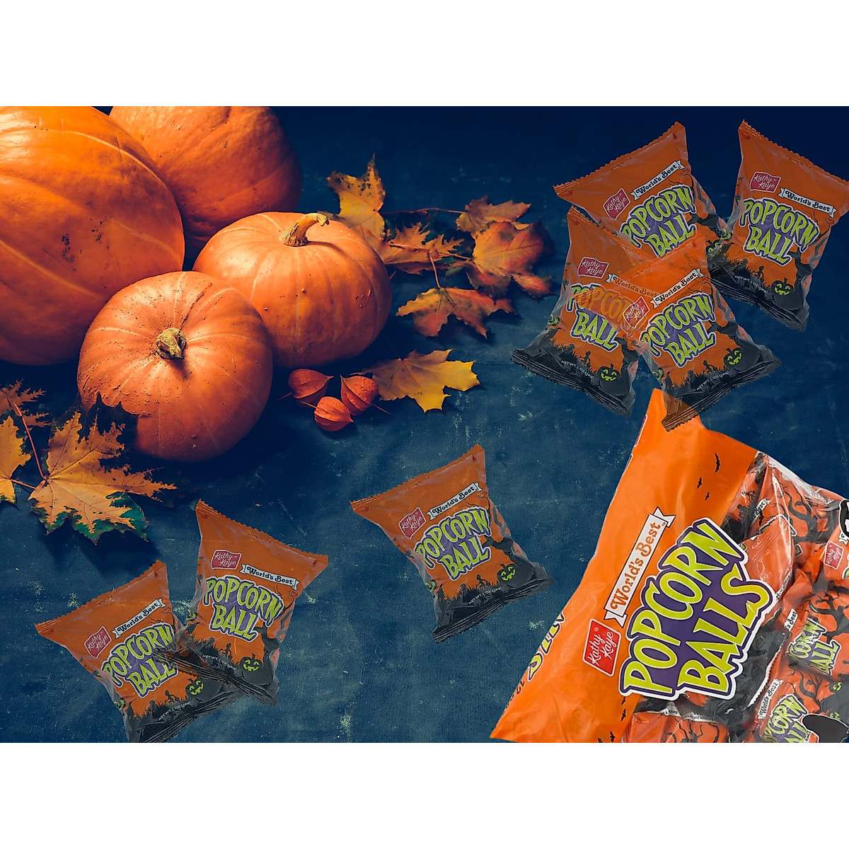 Halloween Popcorn | Popcorn Balls Individually Wrapped | Limited Edition Non Candy Seasonal Flavored Snacks and Treats for Parties Trick or Treating | Reusable Tote | 12 Ct Bundle Set