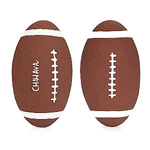 CHIWAVA 2 Pack 6" Squeaky Latex Dog Toy Balls Football Rugbys Fetch Interactive Toy for Medium Large Dogs