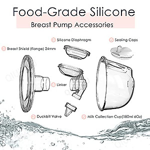Wearable Breast Pump Accessories Pump Cap Double Sealing Cover BPA-Free QIUXQIU Pump for S4DW S9 S10 S12 Parts Replace(2PCS)