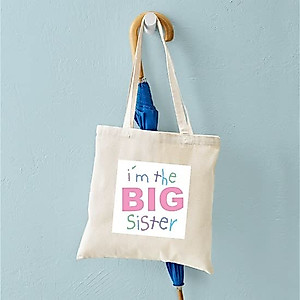 CafePress I'm The Big Sister Tote Bag Natural Canvas Tote Bag, Reusable Shopping Bag