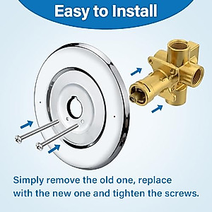 Shower Faucet Cover Plate Escutcheon Replacement for Moen 16090, Shower Handle Cover Plate for One-Handle Tub and Shower Faucets (Chrome)