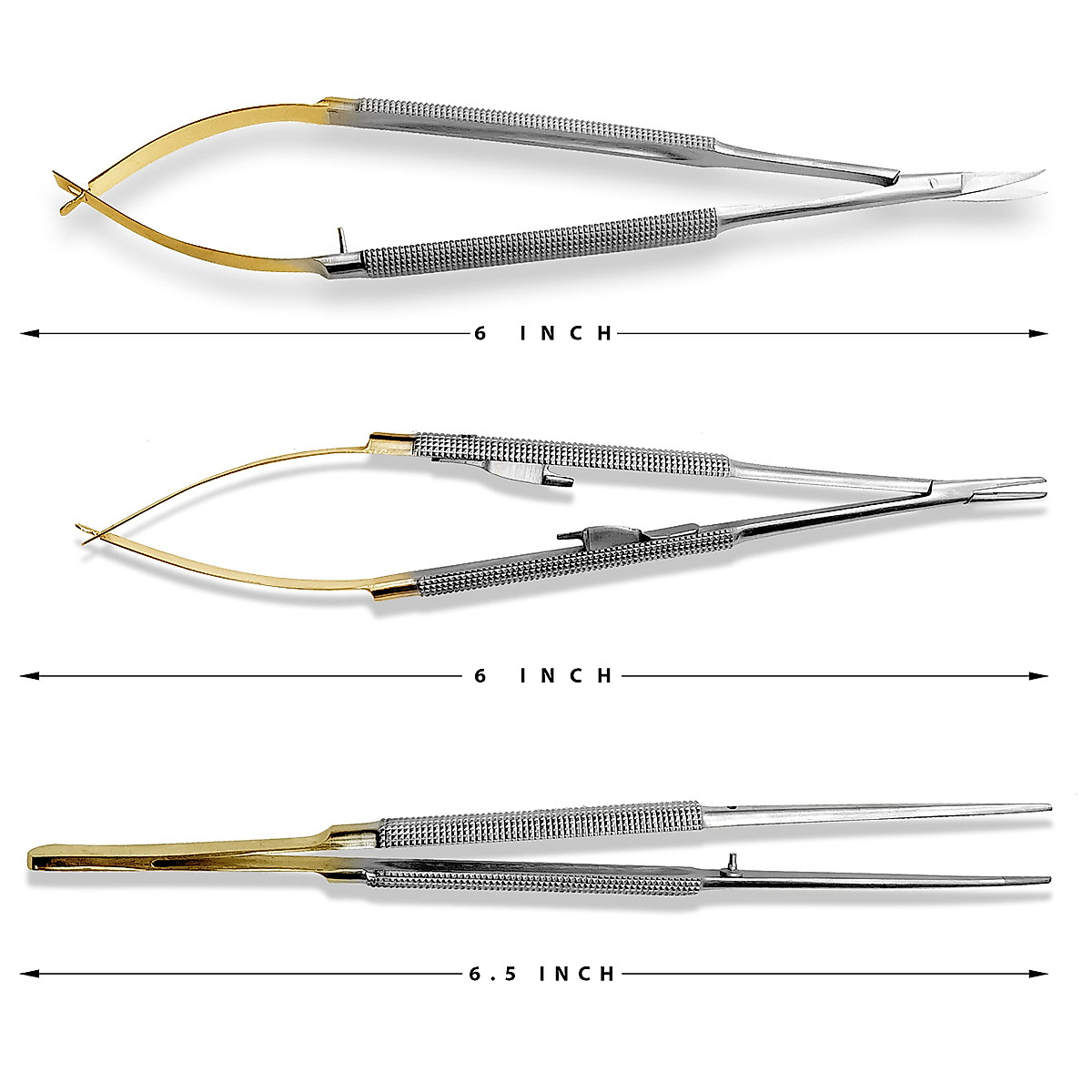 SURGICAL ONLINE Premium Grade Castroviejo Micro Forceps, Scissors Set - Versatile Microsurgical Instrument, Corrosion Resistant Stainless Steel, Tungsten Carbide