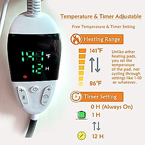 BiirBlue Pet Heating Pad, Temperature Adjustable Dog Cat Heating Pad with Overheat Protection, Indoor Heated Cat Bed for Puppy Kitten, Flame Retardant and Waterproof PVC Pet Heated Mat (Small)