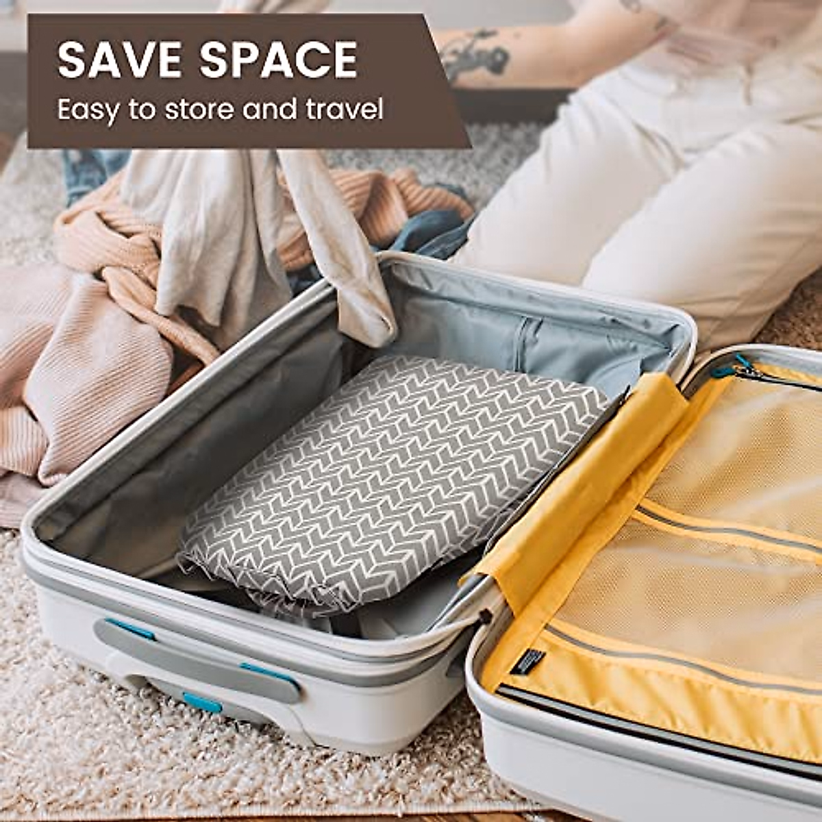 STORAGE MANIAC Tabletop Ironing Board with Iron Rest, Portable Ironing Board with Cover and Pad, Compact Space Saving Foldable Countertop Ironing Board for Home Supply, Dorm, Travel - Maze