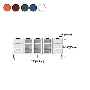 BAYCHEER Contemporary Style 32-inch Height Sideboard Artificial Wood Cupboard for Living Room - Green 77" L x 12" W x 31" H