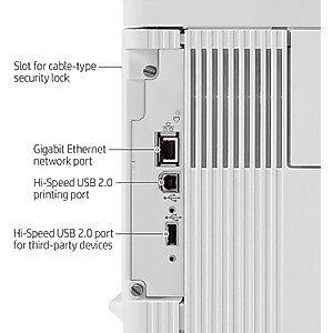 HP Color Laserjet Enterprise M555x Single-Function Wireless Laser Printer with 3 Paper Trays, White - Print only - 4.3" Touchscreen, 40 ppm, 1200 x 1200 dpi, Auto Duplex Printing, Cbmou Printer Cable