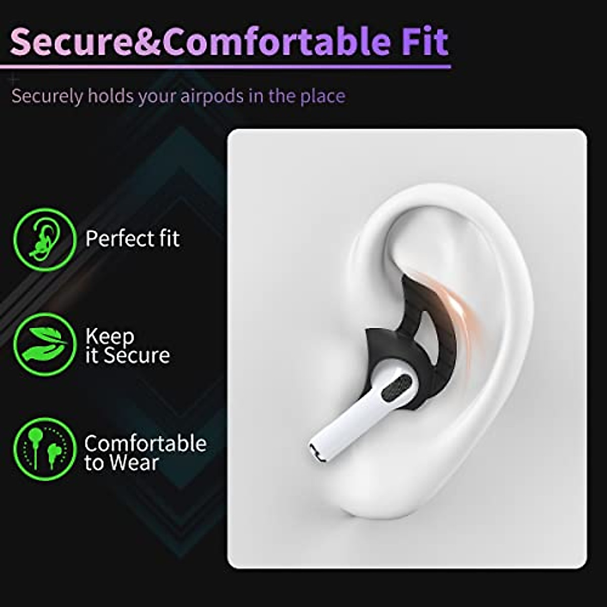 [5 Pairs] for AirPods 3 Ear Hooks Covers, WOFRO Anti-Slip Ear Tips Cover Soft Silicone Add Grip Sport Ear Wing Earbuds Accessories Compatible with AirPods 3rd Generation(5 Colors)