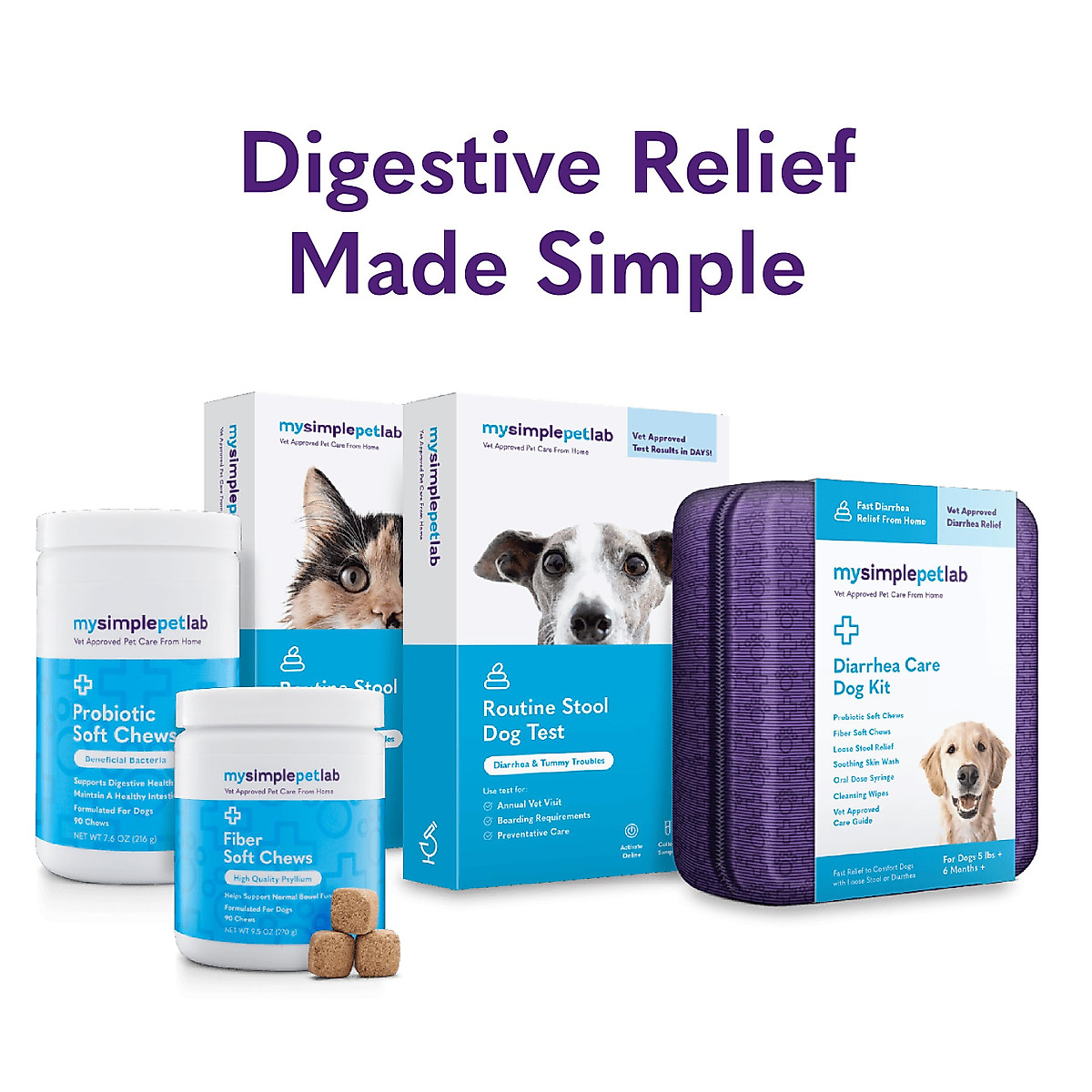 MySimplePetLab Dog Probiotics | Healthy Pet Chews with Probiotics for Dogs | 5 Strain Probiotic Blend to Support Normal Digestive Health | Probiotic for Dog Soft Chews