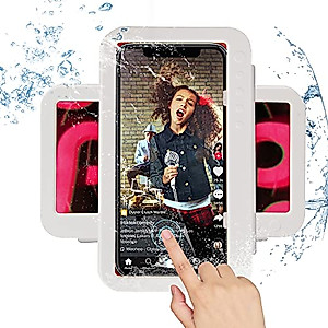 WeLohas Shower Phone Holder [360° Rotation],Bathroom Waterproof Phone Cradle,Touchable Screen Phone Shelf, Rotatable Phone Holder for Shower