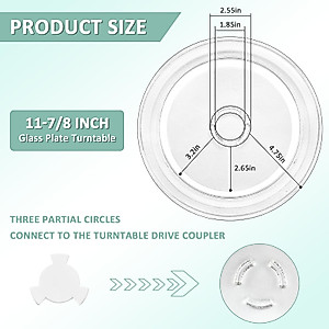 Microwave Glass Tray Plate 4393799 4393751 Compatible with whil-Pool Microwave Glass Plate 4393799 PS373741 AP3130793 EAP373741 30QBP4185 Microwave Glass Plate Turntable by Fetechmate