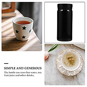 Luxshiny Travel Water Bottle Stainless Steel Vacuum Insulated Bottle: Portable Mini Thermal Bottle Cup Water Container for Home Office Outdoor Camping Black