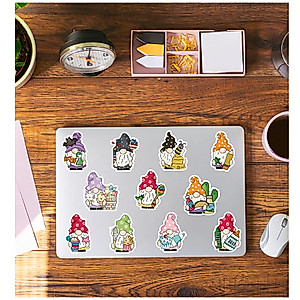 100pcs Gnome Stickers | Vinyl Waterproof Gnome Stickers Cartoon for Laptop, Water Bottle, Skateboard, Scrapbooking, Gutair, Gnome Party Favors - Gnome Decals Gifts for Kids, Teens, Adults