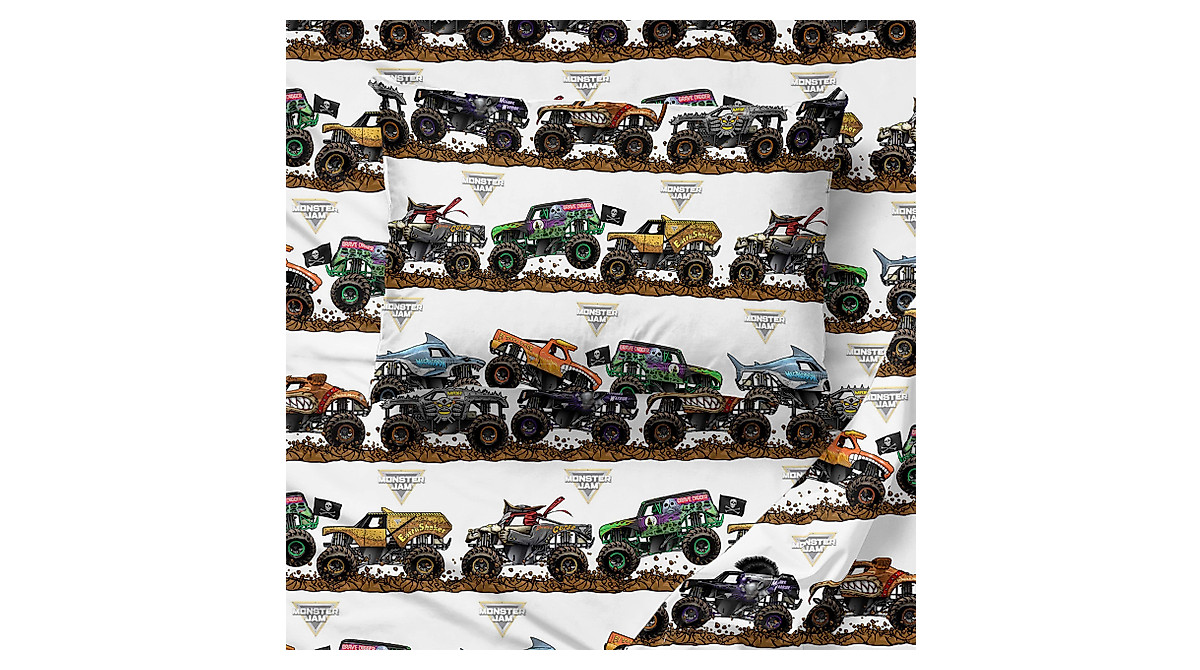 Official Monster Jam Full Sheet Set - Super Soft Kid's Bedding