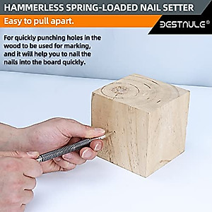 BESTNULE 4-Piece Nail Setter Dual Head Nail Set & Dual Head Center Punch & Hammerless Cold Chisel & Hinge Pin Remover Punch Set, Nail Setter Features 1/8-in, 3/32-in, 3/16-in, 1/16-in, 5/16-in, 1/8-in