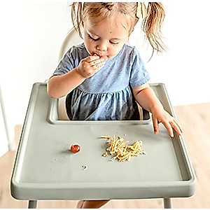 You Little Cutie Full Cover Silicone Placemat for IKEA Antilop High Chair, BPA Free, Dishwasher Safe (Artichoke Green)