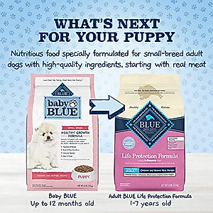 Blue Buffalo Baby BLUE Healthy Growth Formula Natural Small Breed Puppy Dry Dog Food, Chicken and Oatmeal Rice Recipe 4-lb