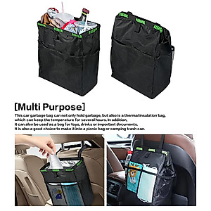Reswish Car Trash Can,Leak-Proof Waterproof Car Trash Bin, Vehicle Multi-Use Organizer for Outdoor Traveling,Collapsible Auto Garbage Bag Large Capacity Trashcan Storage Bag for Truck, SUV