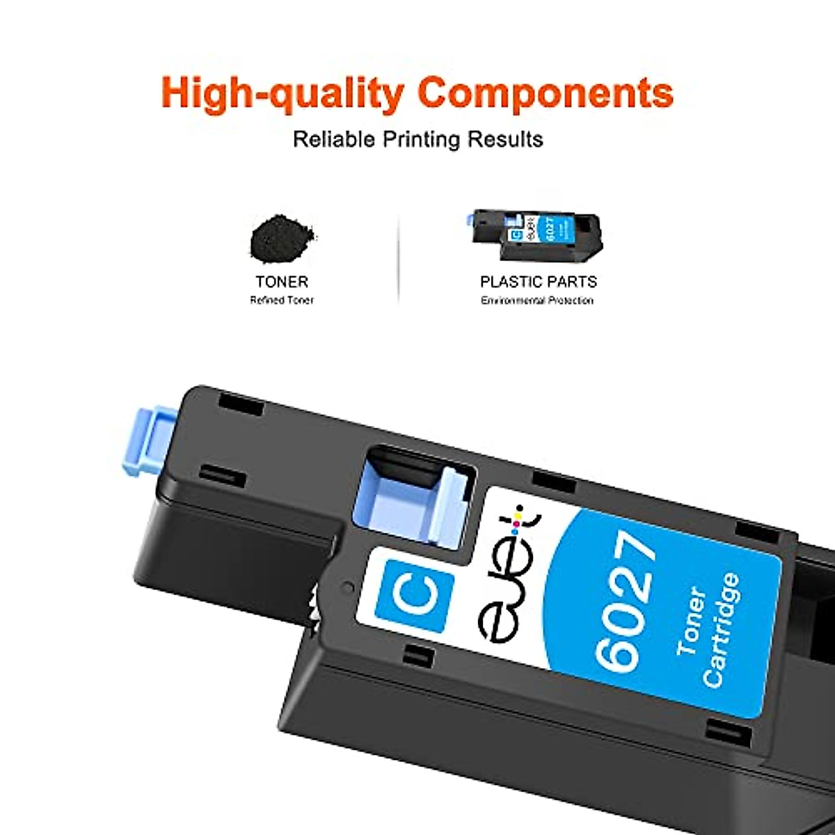 ejet Remanufactured Toner Cartridge Replacement for Xerox WorkCentre 6027 6025, Phaser 6022 6020 (1 Black 106R02759, 1 Cyan 106R02756, 1 Magenta 106R02757, 1 Yellow 106R02758, 4-Pack)