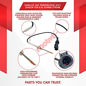 Motiv8 Exhaust Gas Temperature Sensor Powerstroke EGT DPF DOC | Ford Super Duty 6.4L V8 | F-250 F-350 F-450 F-550 2008-2010 | Replaces: 8C3Z5J213D 7C3Z12B591B 7C3Z5J213B 8C3Z12B591D