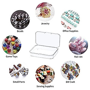 MFDSJ 12Pcs Mini Plastic Storage Containers Box with Lid, 3.5x2.4 Inches Clear Rectangle Box for Collecting Small Items, Beads, Game Pieces, Business Cards, Crafts Accessories