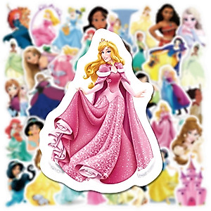 100Pcs Princess Stickers Cartoon Stickers Waterproof Vinyl Stickers for Toddlers Kids Teens Adults Bottle Skateboard