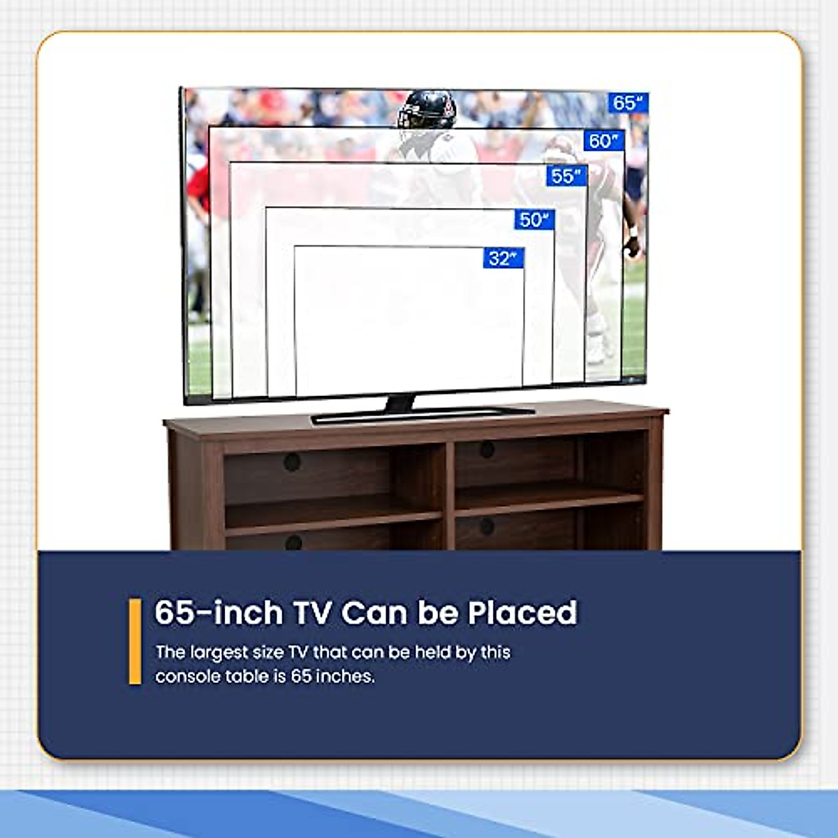 58'' Wood TV Stand TV Stand Fits 32-65 Inch Flat Screen TV Cabinet with 4-Shelf Storage Rolling Entertainment Center for Media Console Living Room Bedroom (Brown)