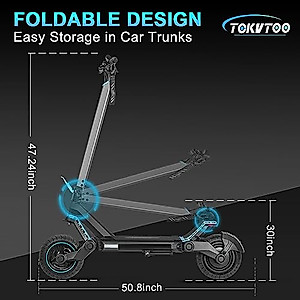 Electric Scooter Adults 30 MPH, Powerful 1200W Motor Foldable Kick Scooter Up to 28-37 Miles, 10" Tires Sports Scooter Commuting Electric Scooter, Double Shock Absorption and LCD Touch Screen (Grey)