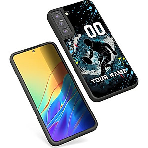 Personalized Football vs Name Number America Flag Decor Rubber Cover Phone Case for Samsung Galaxy S23 S22 S21 S20 ULTRA PLUS/ S21 FE /S20 FE/ S10 PLUS/ S9 PLUS/ S8 PLUS /S7 EDGE (Tie Dye)