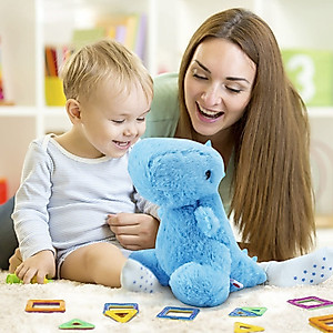 VANLINNY NEW Blue Dinosaur Stuffed Animal, Valentines Day Gifts for Kids Boys Girls, Dinosaur Party Favors, 9" Cute Soft Dinosaur Plush Toy for Baby Shower, Xmas Birthday Gifts for 3 4 5 6 7