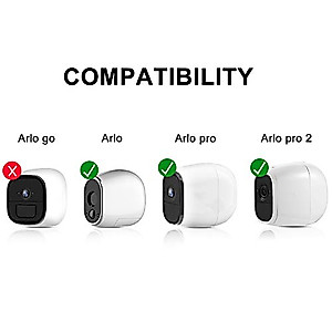 Security Wall Mount, Skylety Metal Magnetic Mount Compatible with Magnetic Arlo, Arlo Pro, Arlo Pro 2, White, Arlo Accessories (4 Pack)