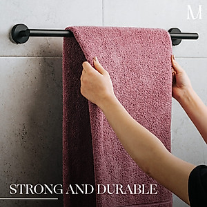 Marmolux Acc - Matte Black Towel Bar - 24 inch Bathroom Towel Holder - Heavy Duty Stainless Steel SUS 304 Bar - Wall Mounted Towel Rack Storage Set - Ideal for Bathroom & Kitchen. - Hand Towel Holder