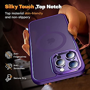 KISEN for iPhone 14 Pro Case Magnetic Compatible with MagSafe Slim Translucent Matte Phone Case Cover 6.1 inch, Deep Purple