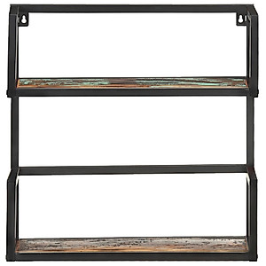 allesoky Rustic Solid Wood Shelf - Industrial Style Shelving for Reclaimed Wood Decor Floating Shelves: Your Space with Rustic Charm and Functionality-Black(35.4 x 7.9 x 23.6)